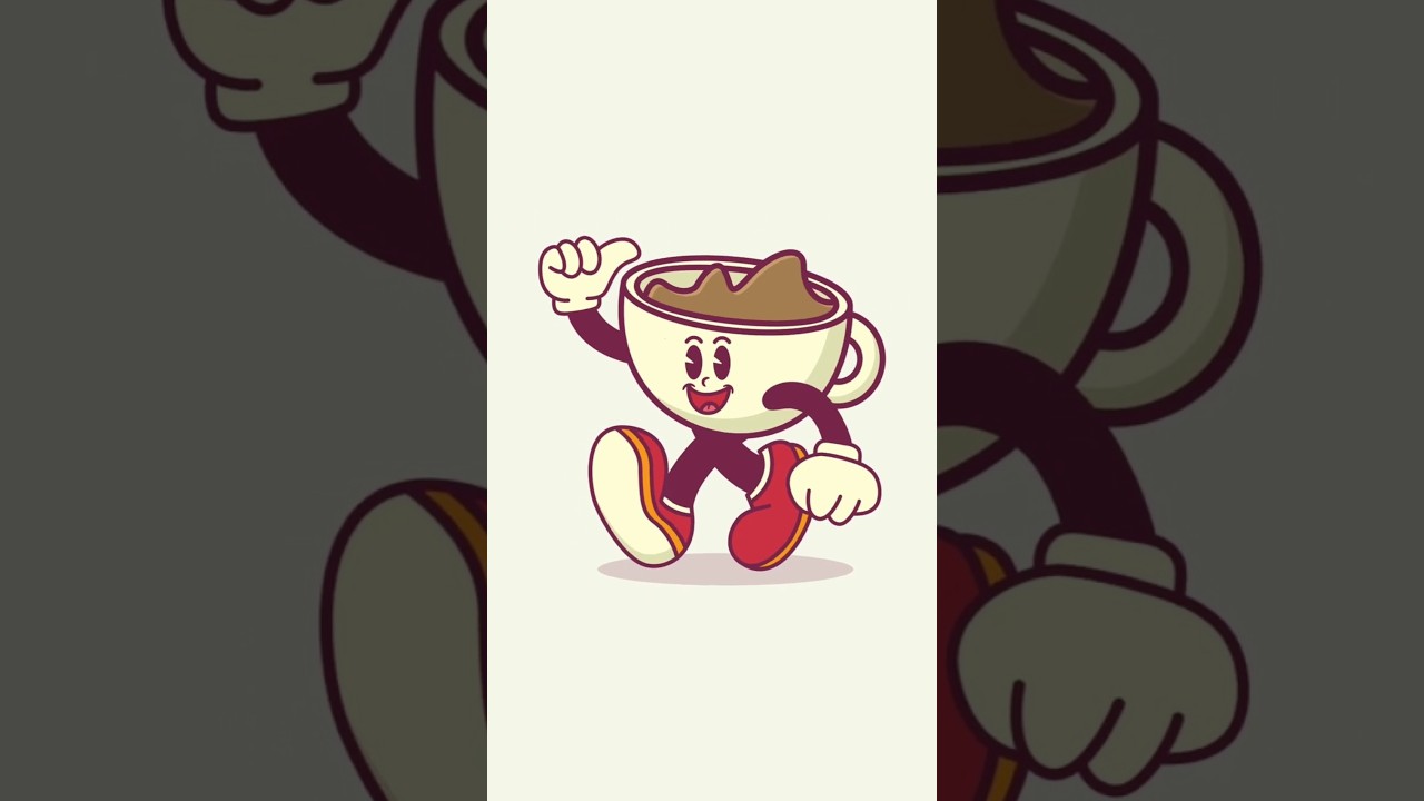Retro Coffee Character . #vectorart #drawing #tutorial #retro #mascot #character #characterdesign