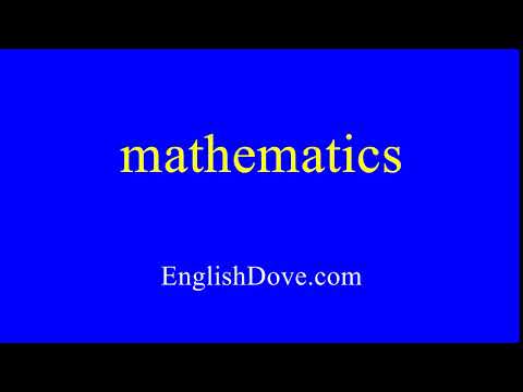 How to pronounce mathematics in American English.
