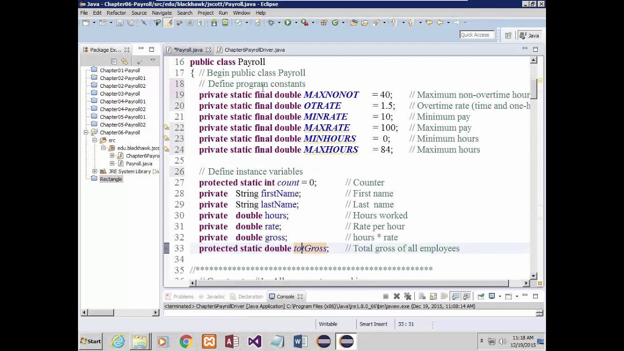 152-143 Java Chapter06 - Payroll Programs