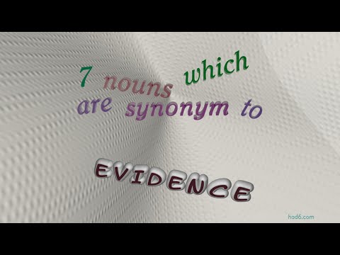 evidence - 8 nouns meaning evidence (sentence examples)