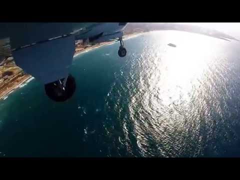 Landing in Crete, Greece