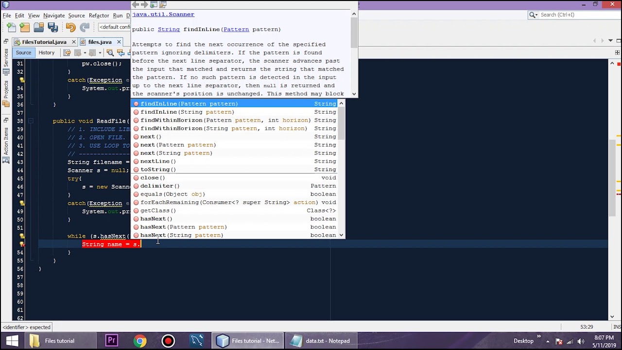 Java Object Oriented Programming - Read data from file