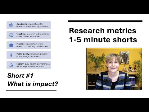 Research metrics 1 - What is impact?