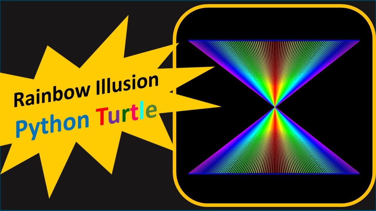 Rainbow colored Graphics | illusion using Python Turtle