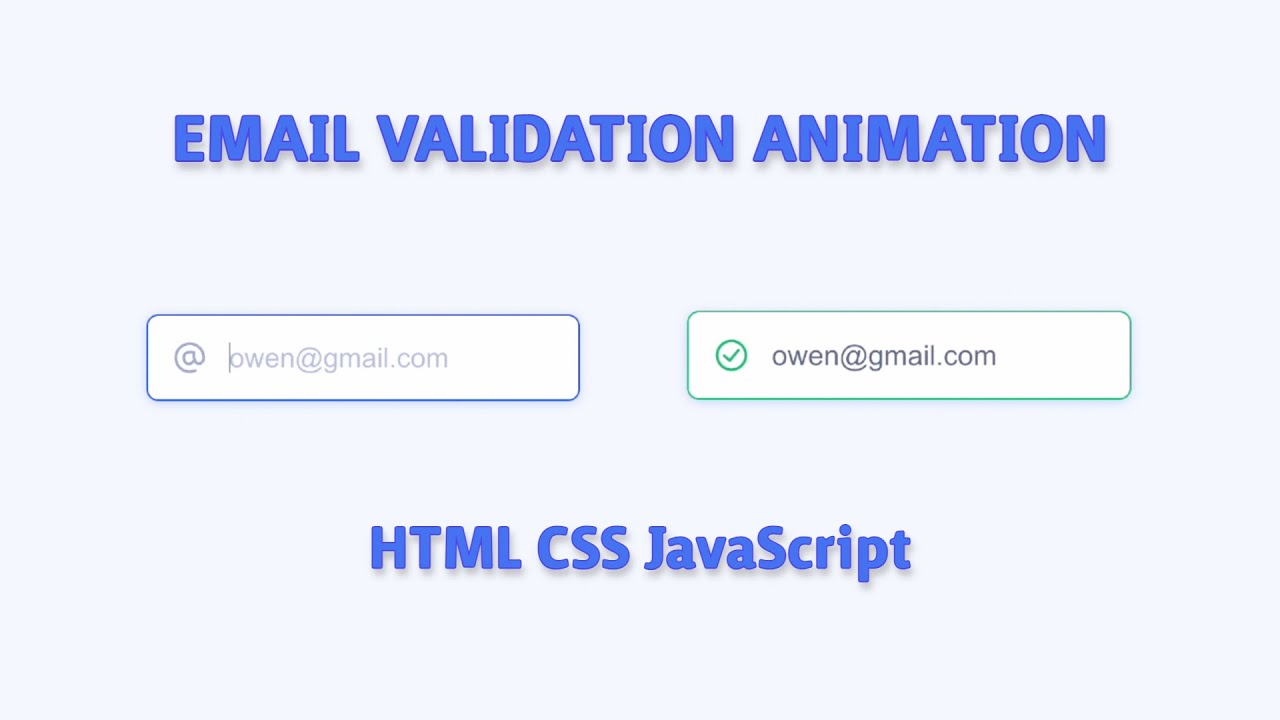 Email Validation Animation - HTML CSS JavaScript with Regex