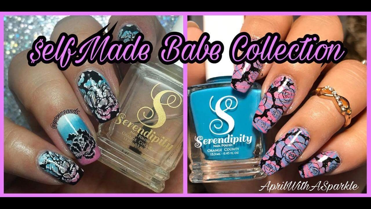 Gradient Double Stamping Flower Design || Collab