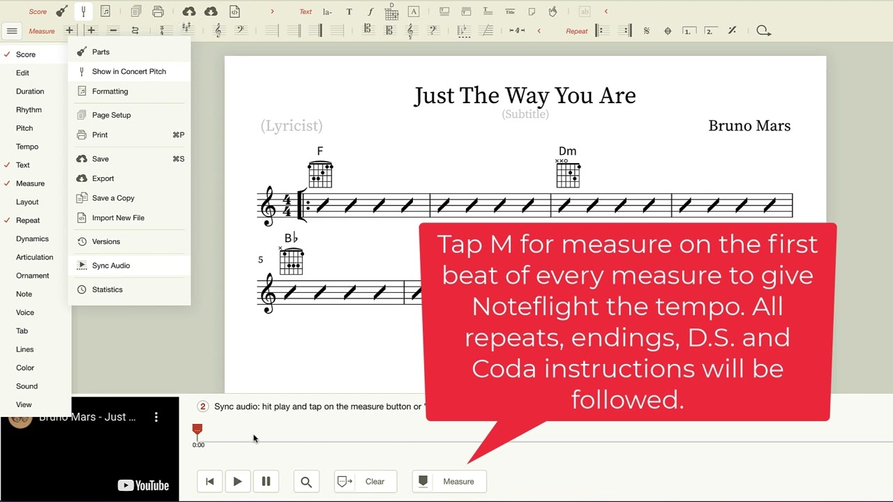 Noteflight Make a Guitar Chart
