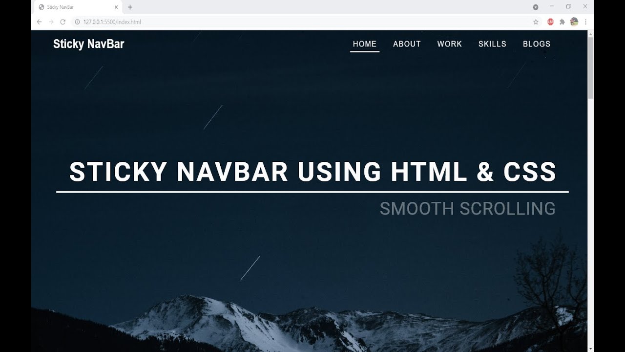 Sticky Navigation Bar on Scroll Using HTML, CSS & JS | Smooth Scroll