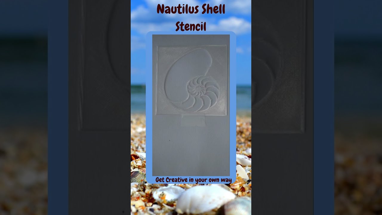 Nautilus Shell Stencil  #shorts #stencil #airbrush #scrapbooking #cardmaking #template #seashells