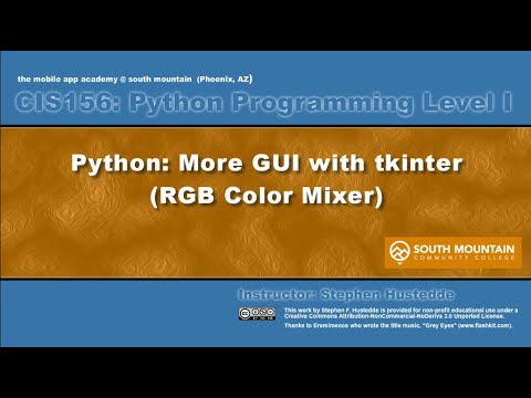 Python 11C   More tkinter GUI RGB Color Mixer