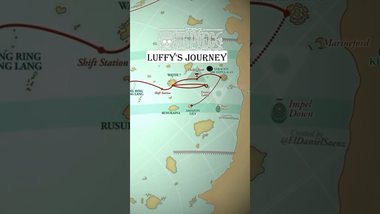 Luffy’s Full Journey Mapped in 60 Seconds 🌍🗺️One Piece World