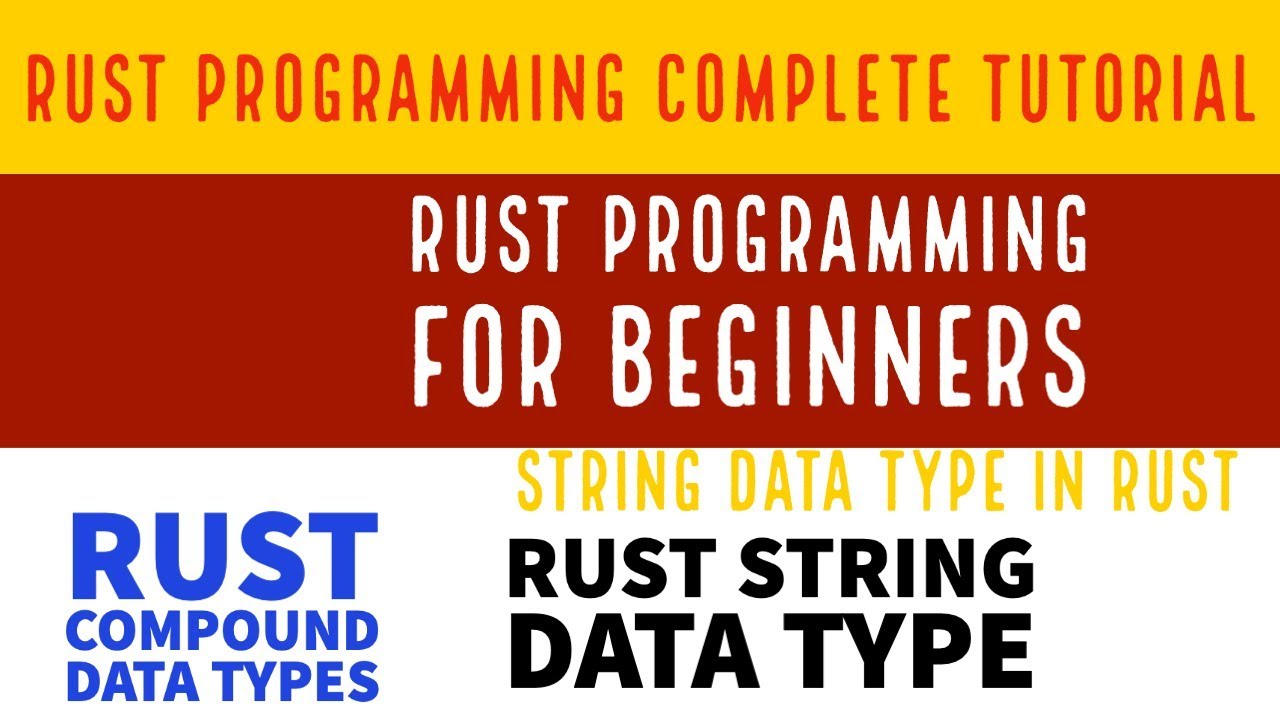 Rust Programming Complete Tutorial For Beginners|String Data Type In Rust|Part:16