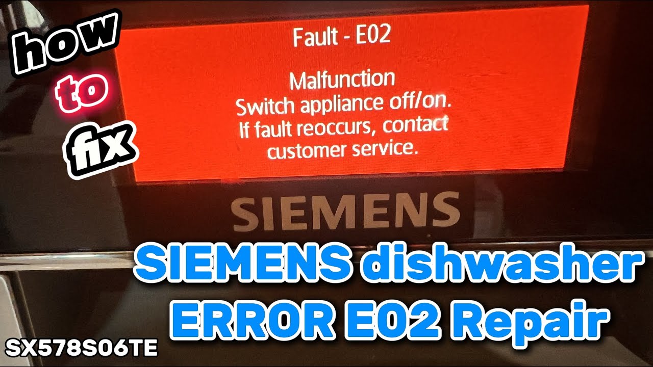 Bosch - Siemens Dishwasher Error E02 Solved, Disassembling steps and repair. SX578S06TE 00658791