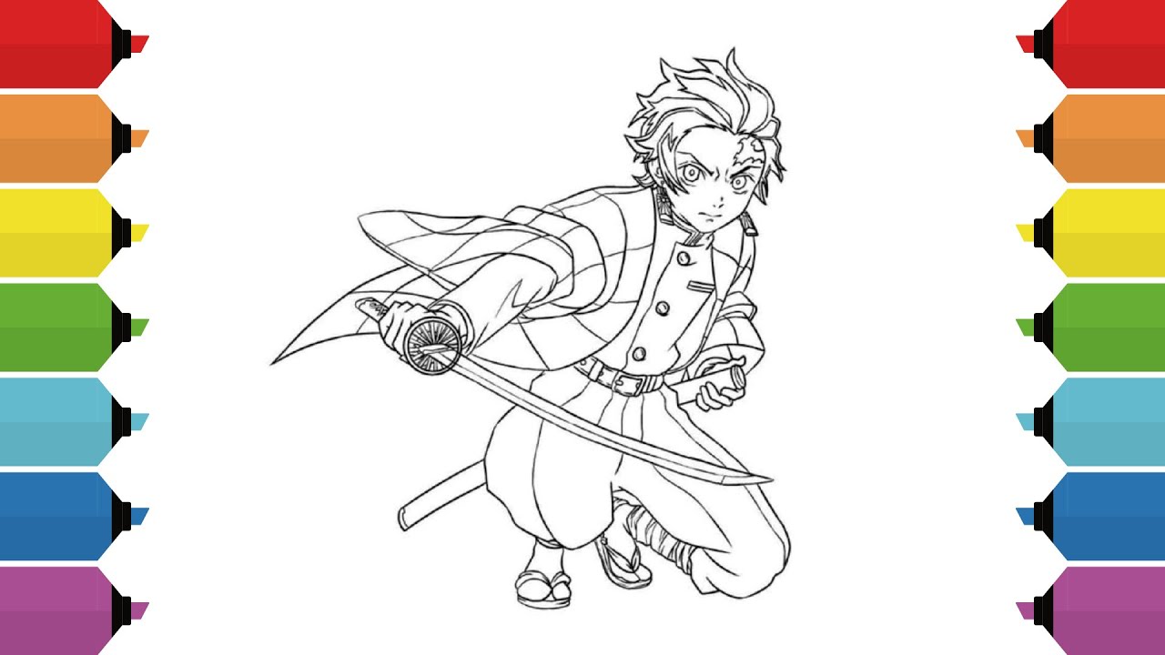 Tanjiro Kimetsu no Yaiba Coloring Page | Demon Slayer