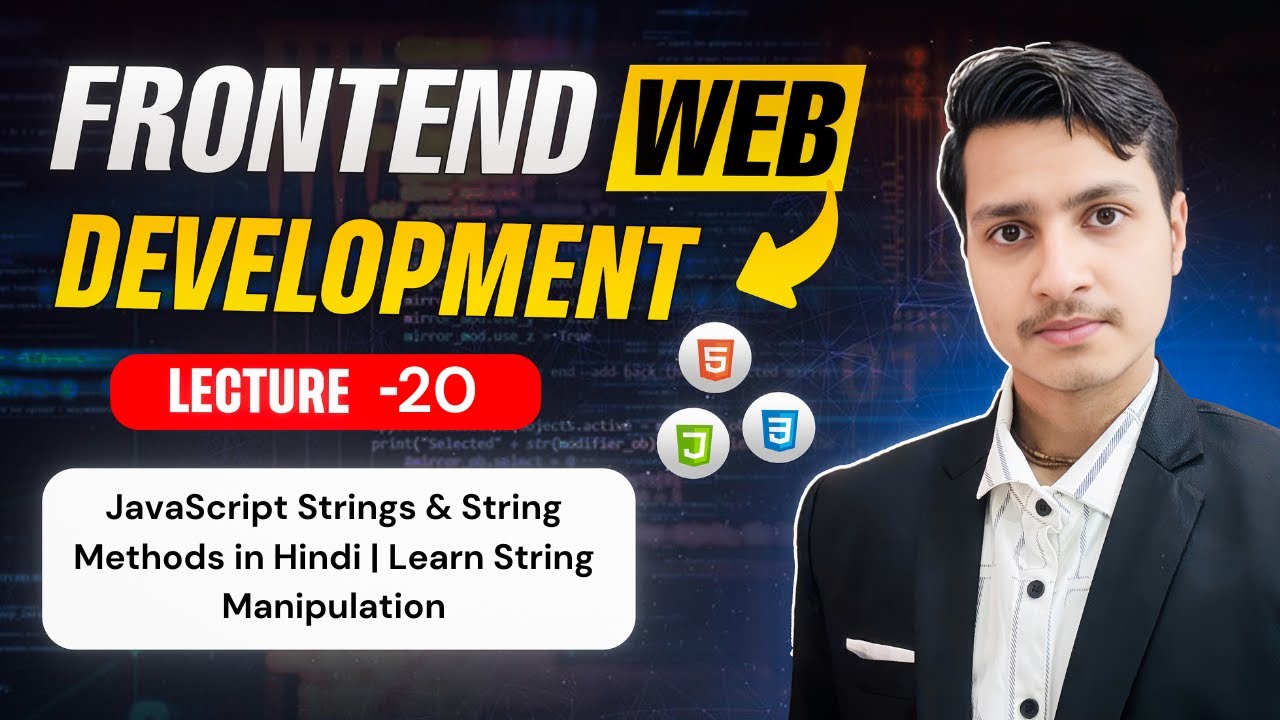JavaScript Strings & String Methods in Hindi | Learn String Manipulation | Pluto Academy