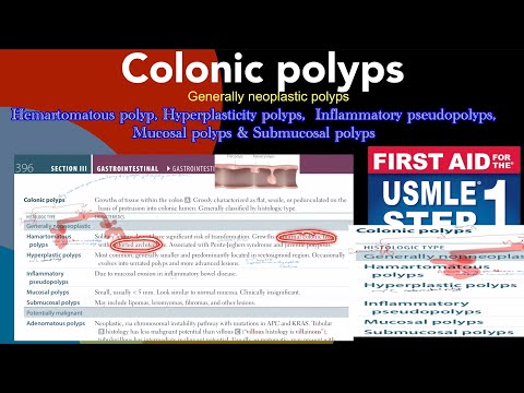 Colonic polyps- Hamartomatous polyps, Hyperplastic polyps, Inflammatory pseudopolyps, Mucosal polyps