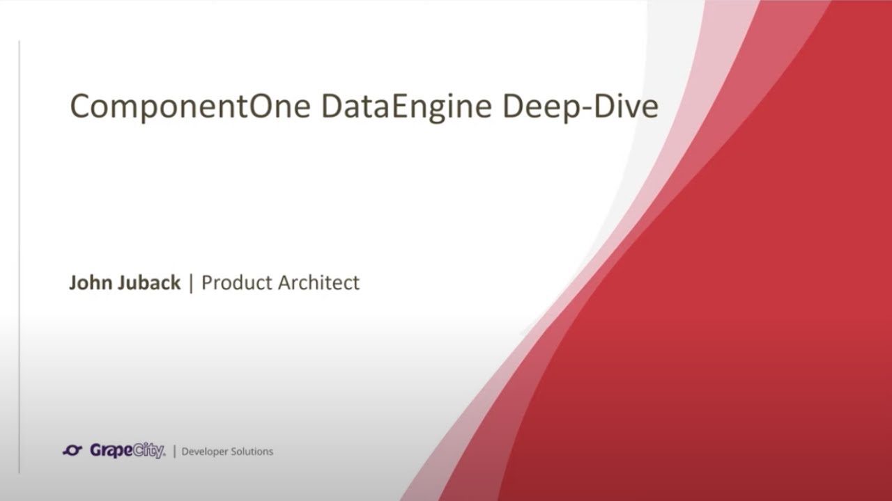 ComponentOne DataEngine Deep-Dive