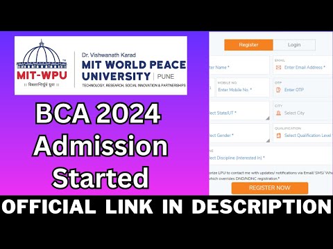 MIT WPU 2024 BCA Admission (Started) -Steps To Fill MIT WPU BCA 2024 Application Form