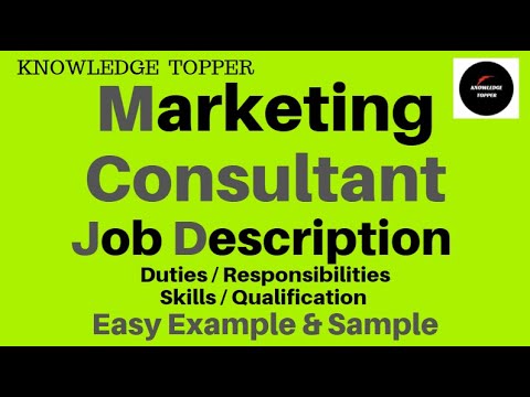 Marketing Consultant Job Description | Marketing Consultant Roles and Responsibilities and Duties