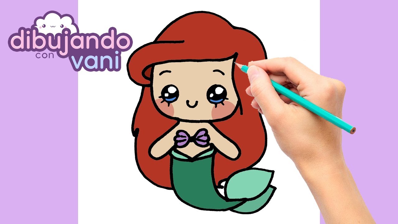 How to draw the little mermaid kawaii
