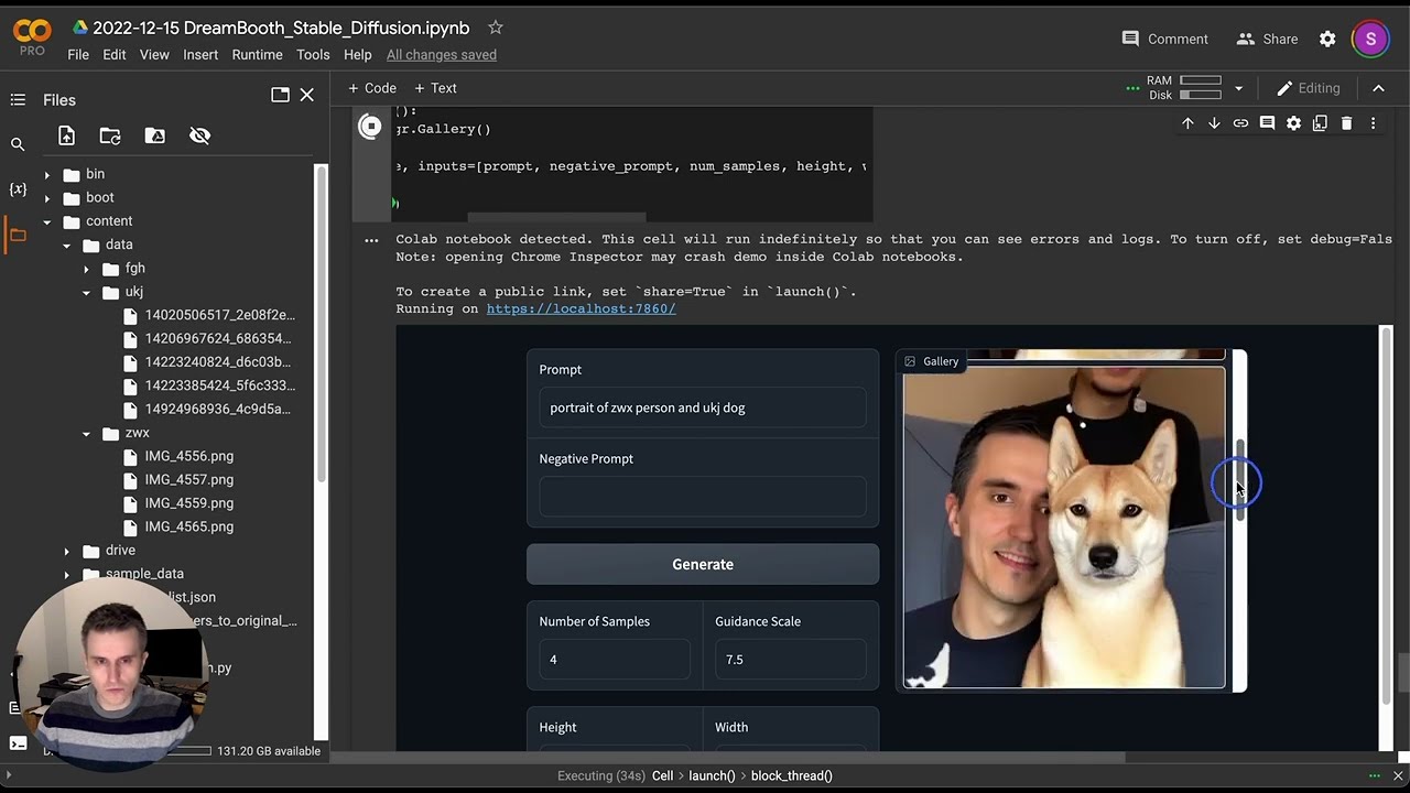 Training a DreamBooth for a person and their dog