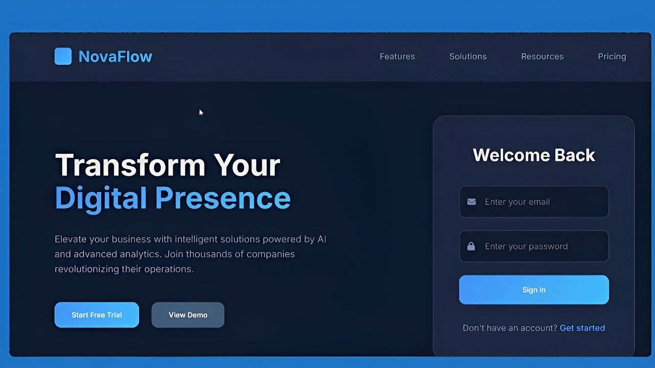 Modern Login Page Design using HTML & CSS | Responsive UI/UX Website Template Tutorial