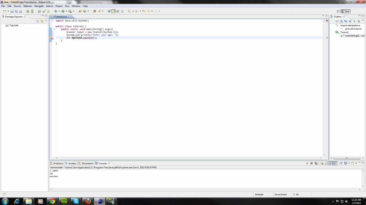 Intro to Java Programming 3 - User Input