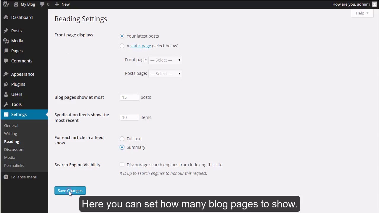WordPress - Configuring General Settings