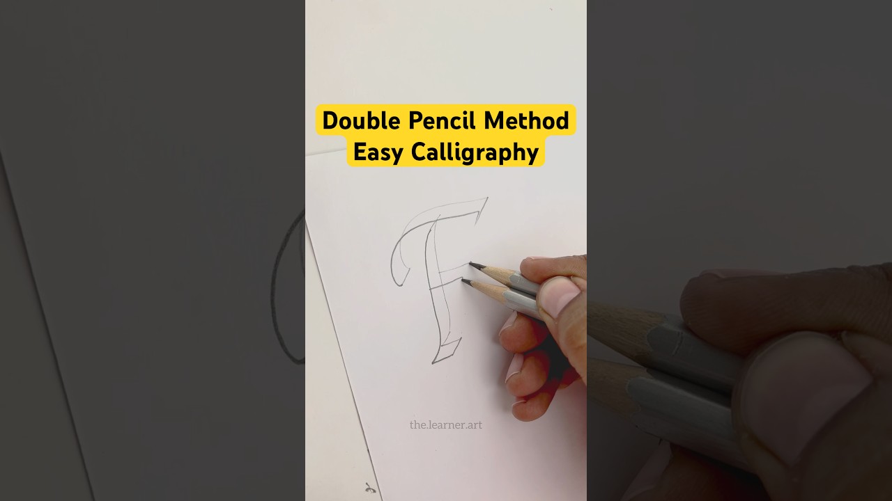 Learn to write the letter ‘F’ with Double Pencil Calligraphy! Smooth & elegant strokes! #Calligraphy