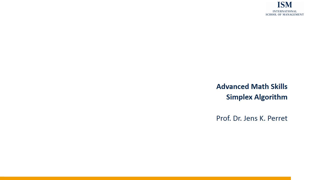 Basic Simplex Algorithm - Reduced Version