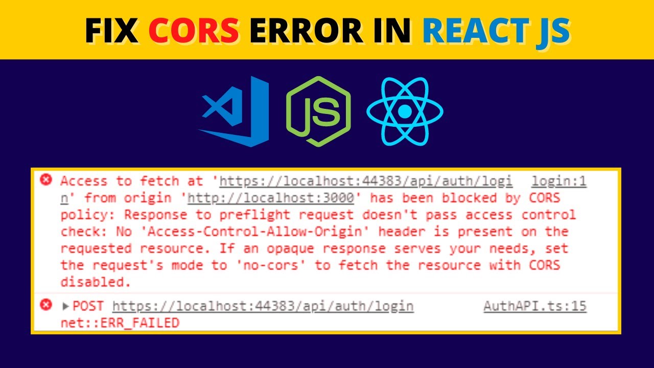 How To Fix CORS Error In React Js (Solved)!