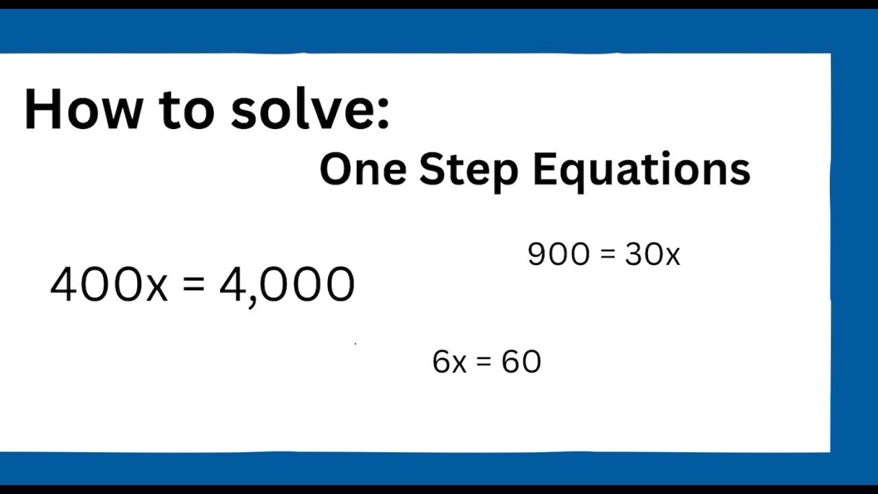 Solving One Step Equations in the Easiest Way Possible