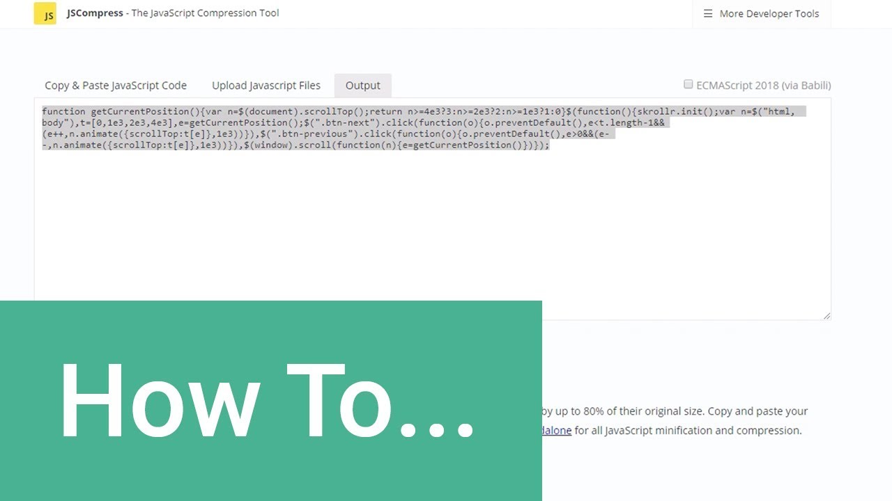 How to Externalize and Minify JavaScript