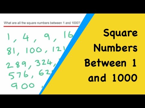 What Are The Square Numbers From 1 To 1000 (first 31 square numbers).