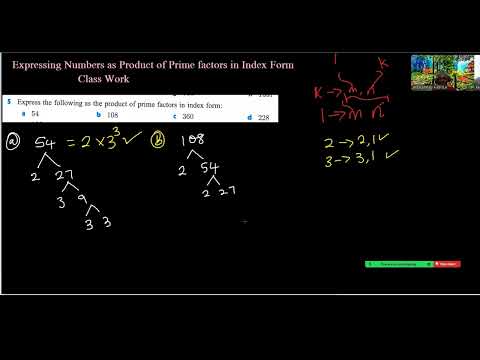 Expressing Numbers as Product of Prime Factors In Index Form