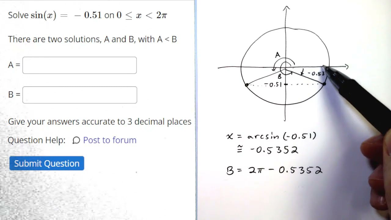 Solving Trig Equations Using Inverse Trig Functions