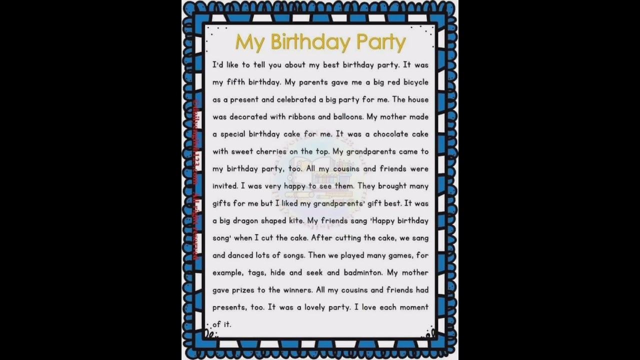 Essay on My birthday Party #shorts #essaywriting
