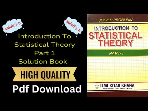 Introduction to Statistical Theory Part 1 Solution Book Pdf Download