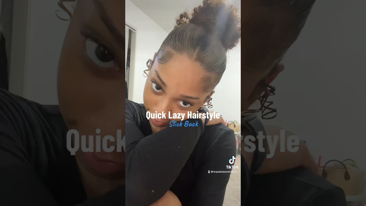 Quick Hairstyle | Slick Back | #hairstyle #curlyhair #blackgirlhair #slickback