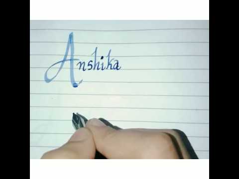 Anshika - name in calligraphy|| #calligraphy #shorts #Anshika #viral