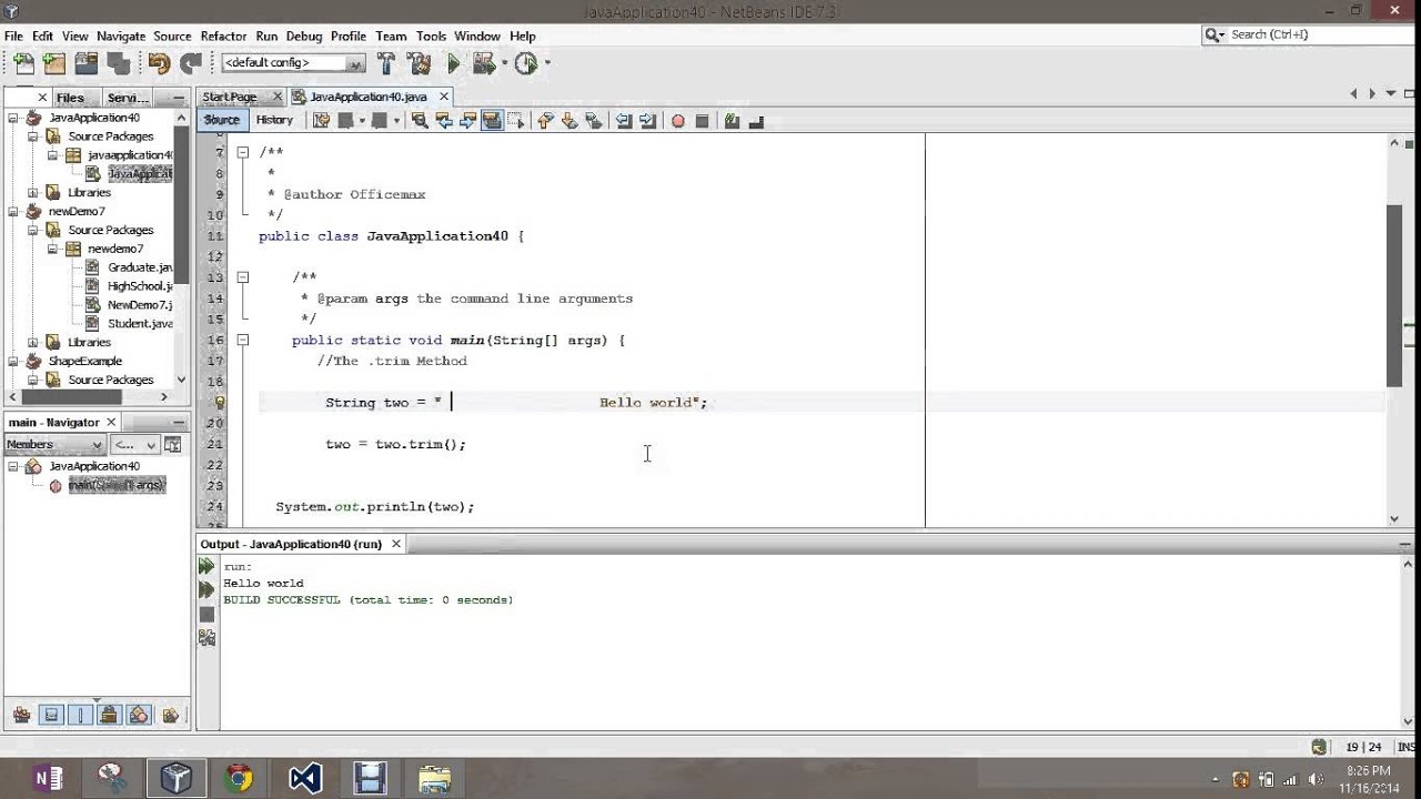 String Class Java   trim