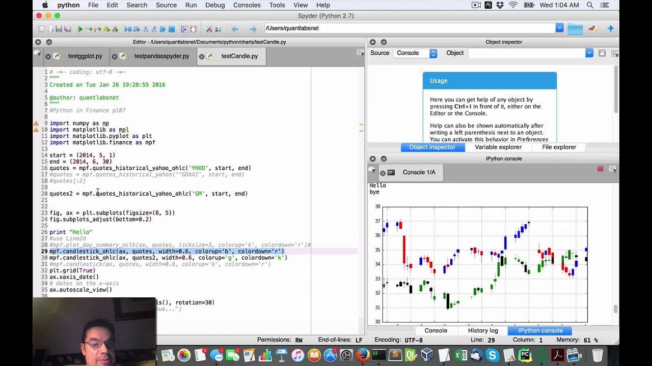 Simplest 2 candlesticks demo with Python Matplotlib