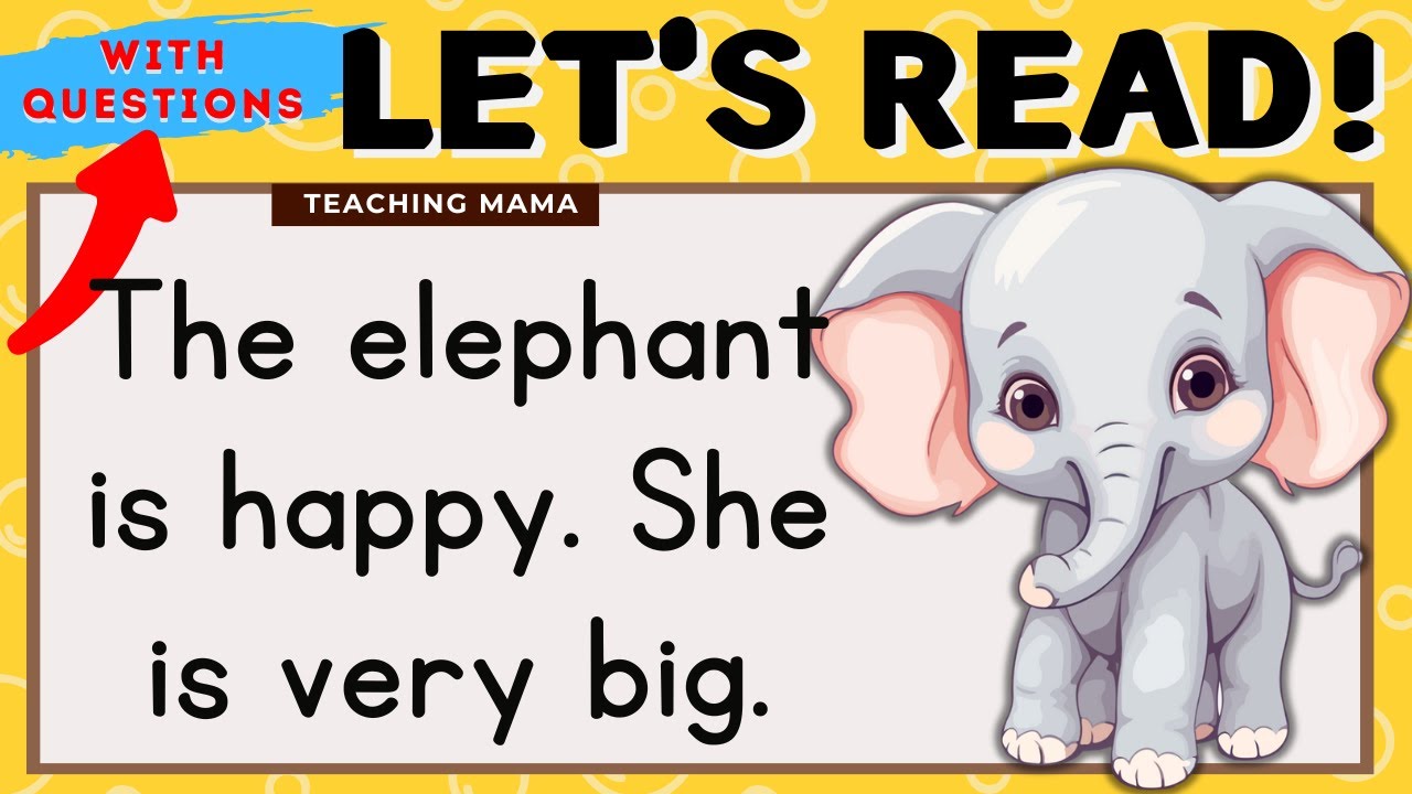 LET'S READ! | READING COMPREHENSION FOR KINDERGARTEN | PRACTICE READING ENGLISH | TEACHING MAMA