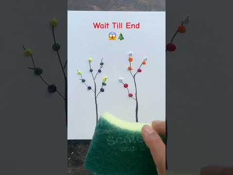 Easy DIY Tree Arts😱🎄 #shorts #art #diy #ytshorts #diyideas #kids #painting