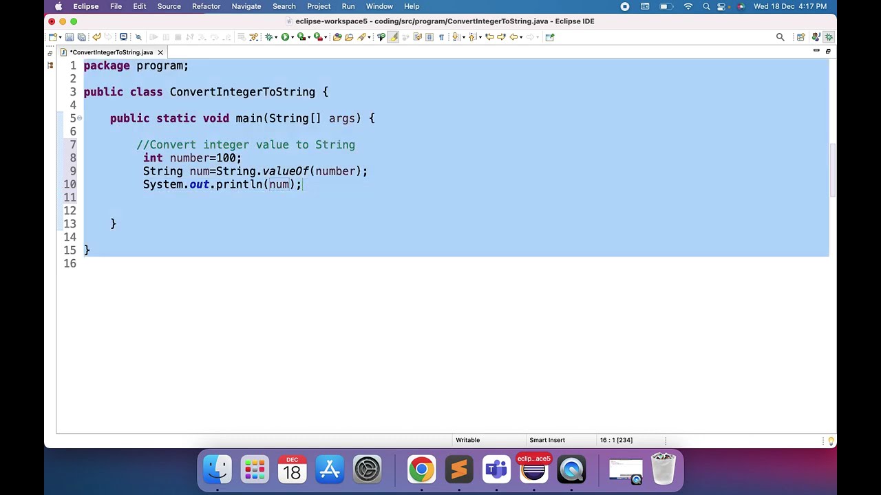 Convert Integer to String | Java Program