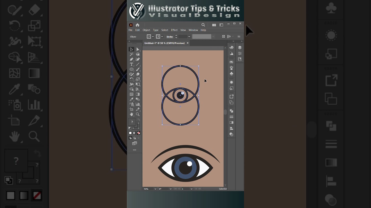 How to make an eye in illustrator | #illustrator #2d #vector  #adobeillustrator