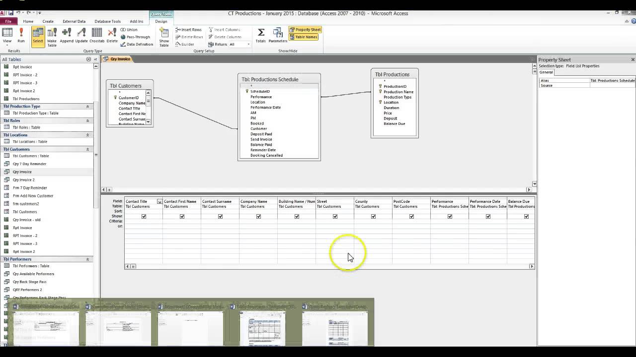 The Database design documents