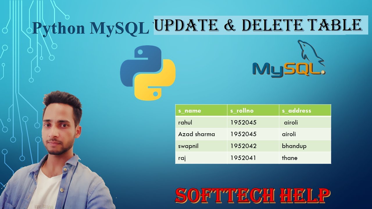 Python MySQL Update & delete statement | how to update & delete table data in mysql using python