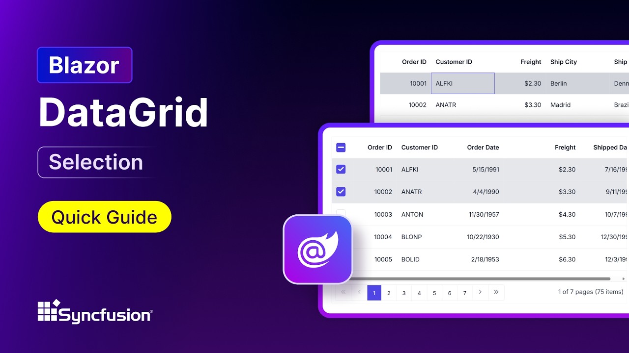 Blazor DataGrid: Selection Feature Walkthrough