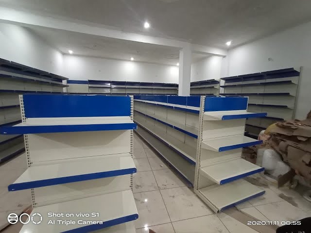 FMCG Display Rack - White Supermarket Gondola Rack Manufacturer from Noida